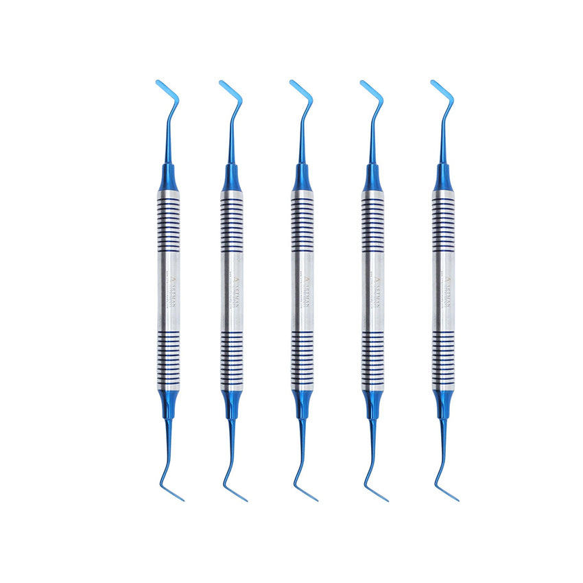 Set of 5 Flat End Composite Carver Plastic Instrument Plasma Coated AR