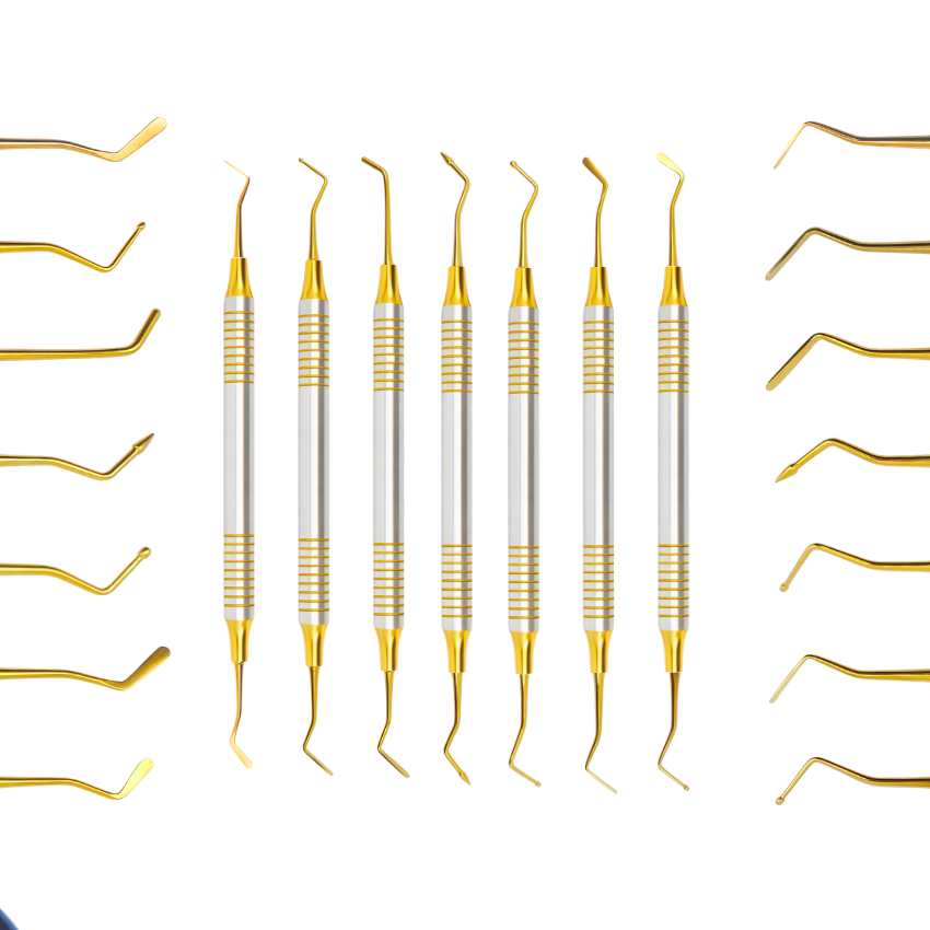 Dental Composite Glass Ionomer Amalgam Filling Instruments Kit (7 Gold ...