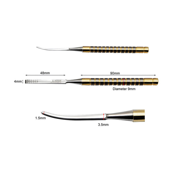 4 mm Curved Chisel for Bone Splitting Dental Implant Placement Orthope ...
