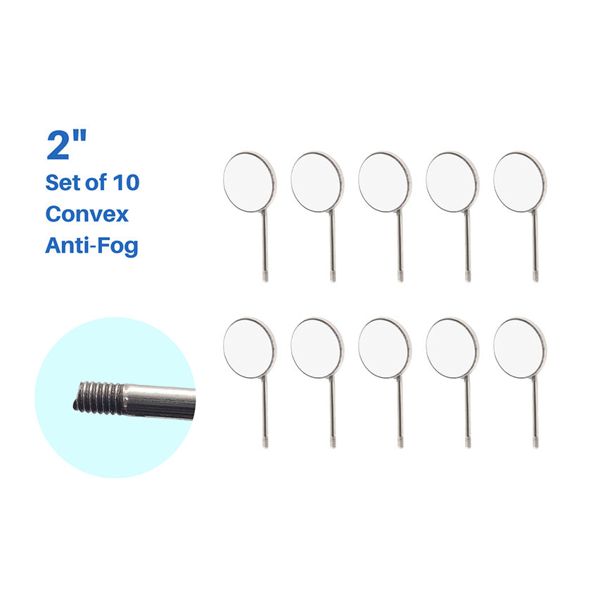 Dental Mirror Tops - Front Surface Rhodium (Set of 12)