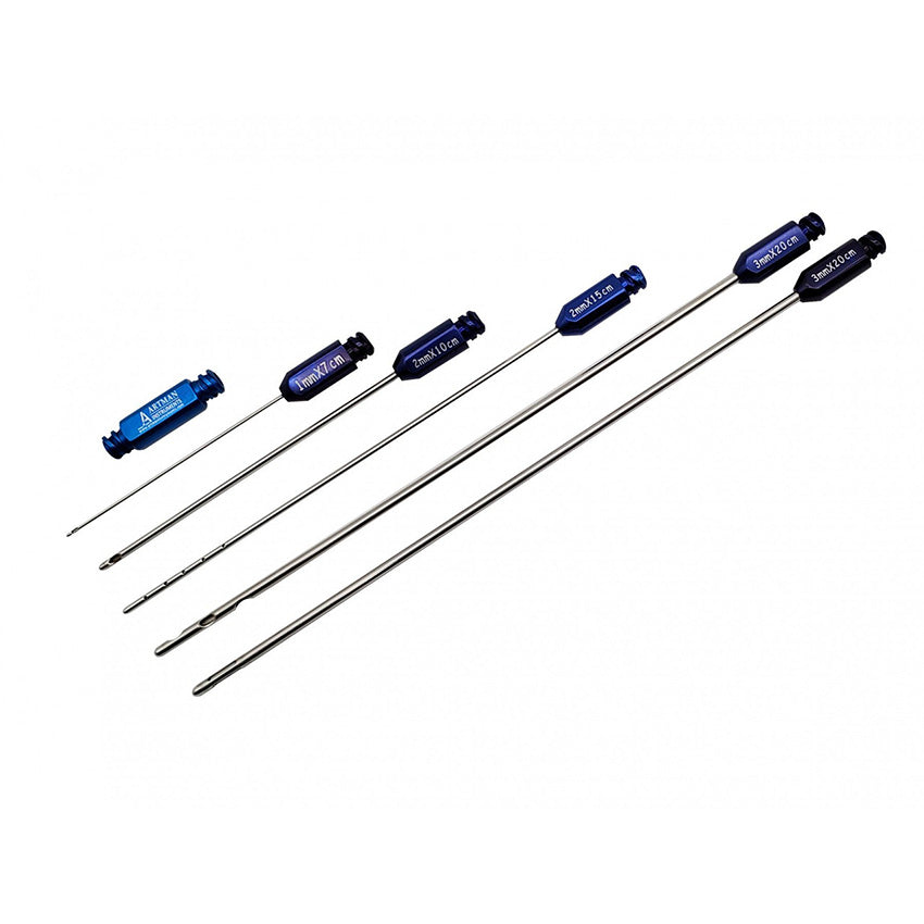 5-Piece Luer Lock Cannula Set w/ 2mm Adapter | Artman Instruments