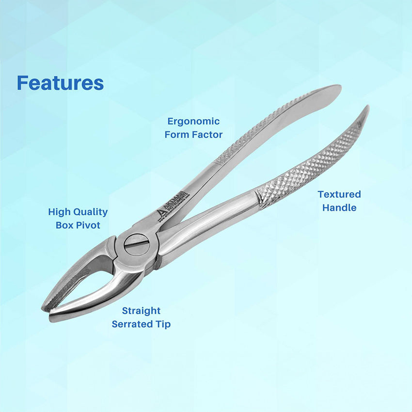 Dental Extraction Forceps #1 Upper Straight Wide Tip | Artman Instruments
