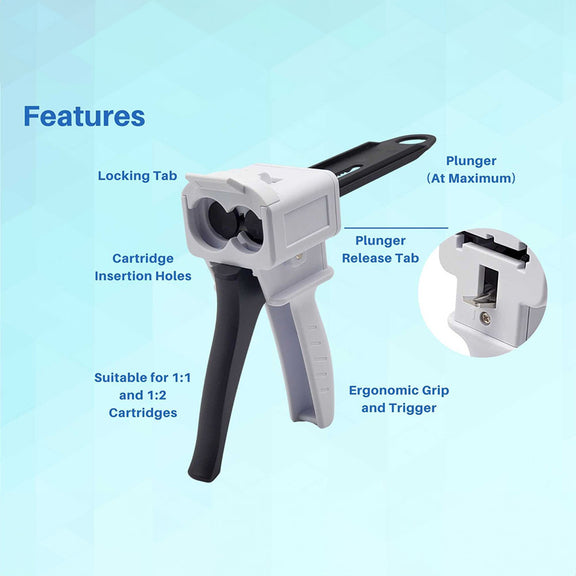 Dispenser Gun, 50ml Dispensing Gun Kit Impression Mixing Dispensing Di