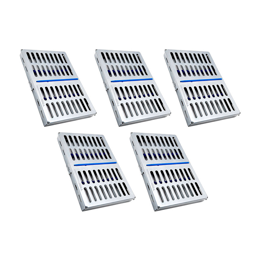 Pack of 5 Cassette Rack for 10 Instruments Box Dental Instruments Orga