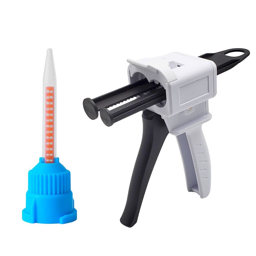 Dispensing Gun with 50 Short Dental Mixing Tips – 10:1 Ratio, 5.7cm ...
